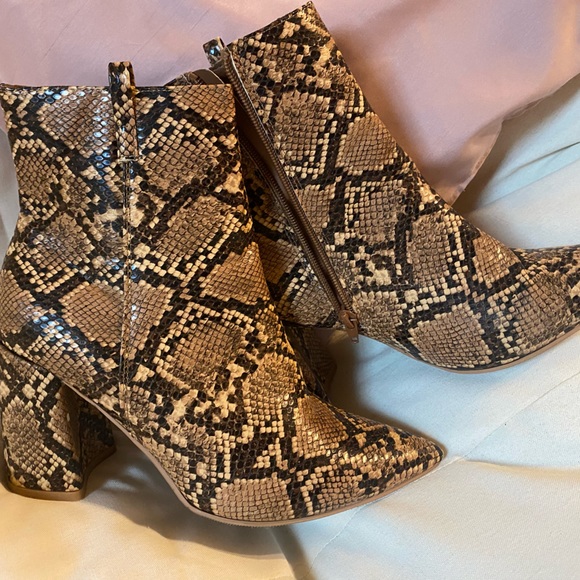 Boohoo | Shoes | Snake Print Booties | Poshmark